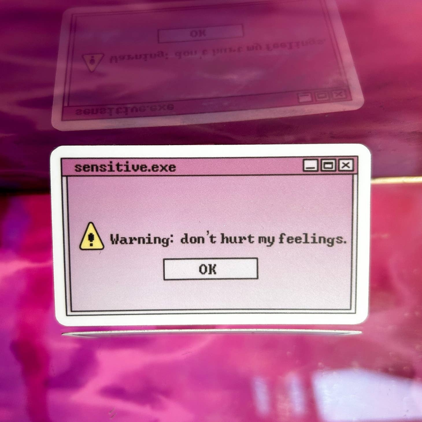 Warning: Don'T Hurt My Feelings Sticker | Kaleco Clothing